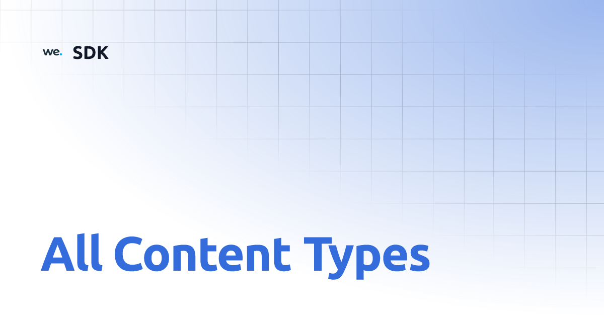 All Content Types | SDK